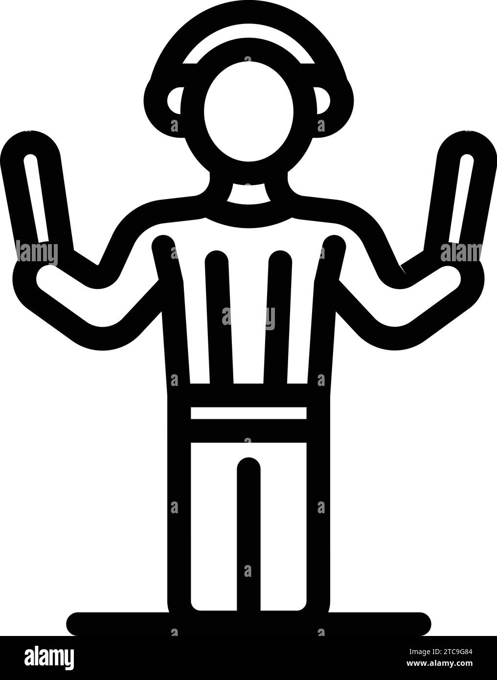 Aircraft parking crew icon outline vector. Airplane terrain coordinator ...