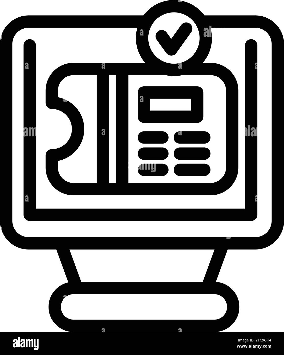 Airport Ticket Control Icon Outline Vector Flight Boarding Pass Travelling Flight Tickets