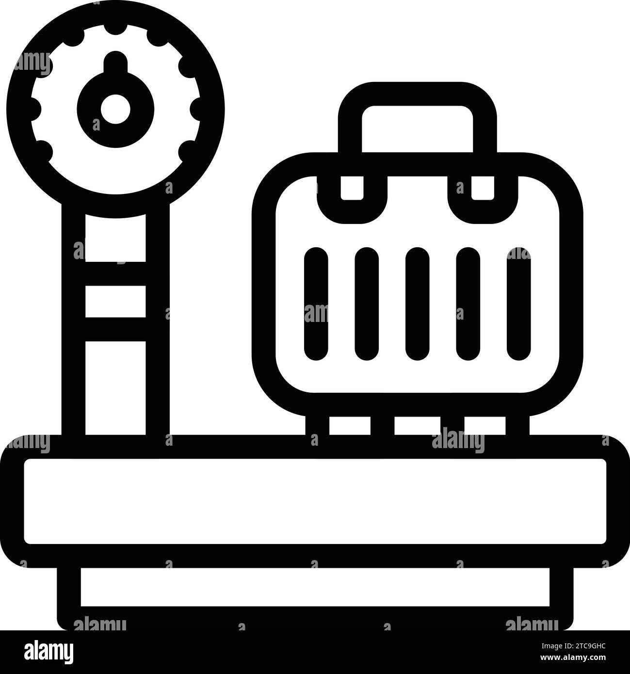 Baggage check icon outline vector. Airport security check. Travel ...