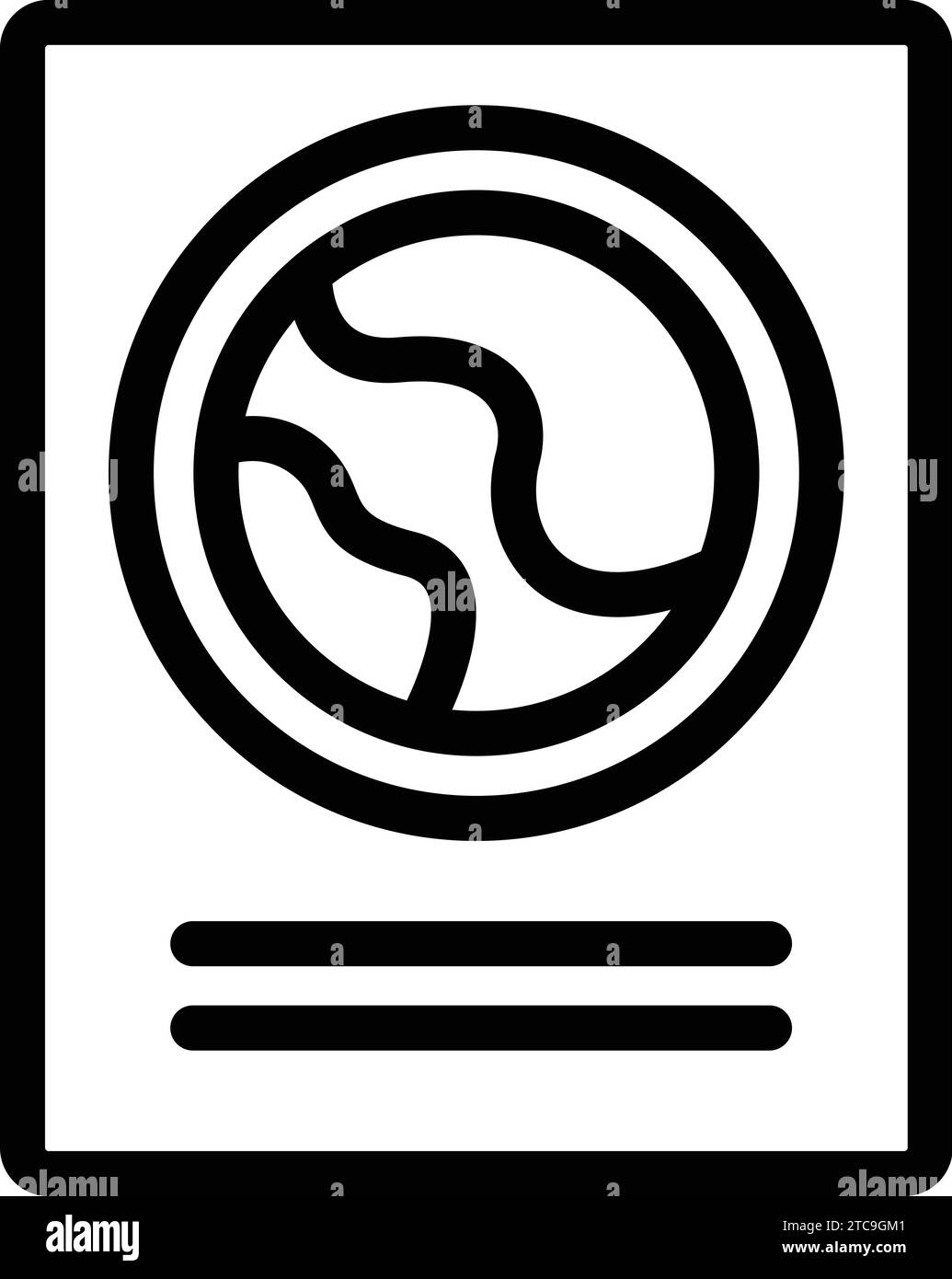 Travelling passport icon outline vector. Airplane control document ... Travelling passport icon outline vector. Airplane control document ...