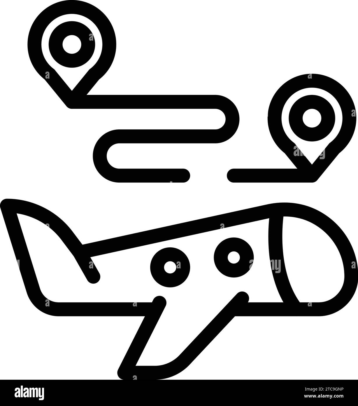 Flight itinerary icon outline vector. Airplane flight destination ...