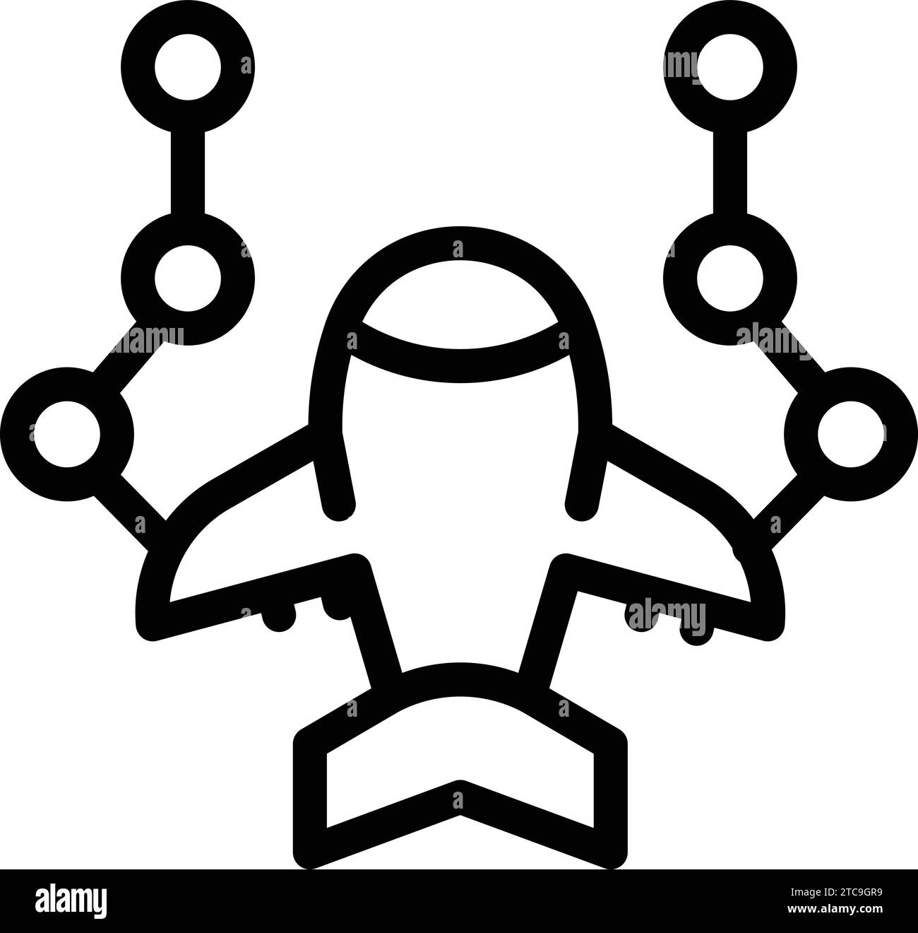Airplane dimensions icon outline vector. Large aerial aircraft. Landing ...