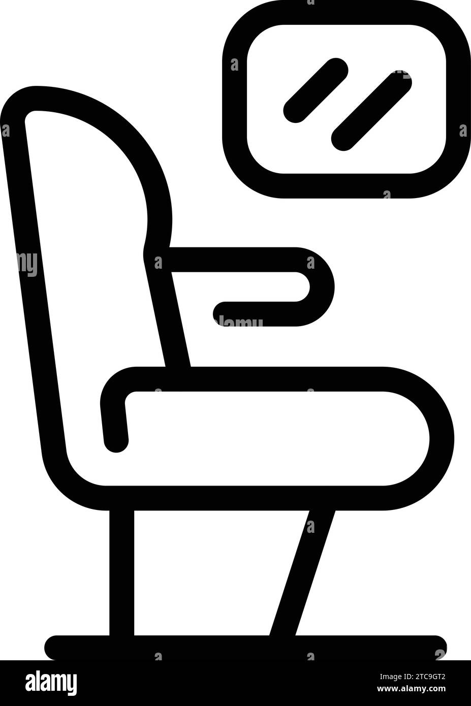 Airline seat icon outline vector. Passenger aircraft seat. Economy class seat Stock Vector Image ...