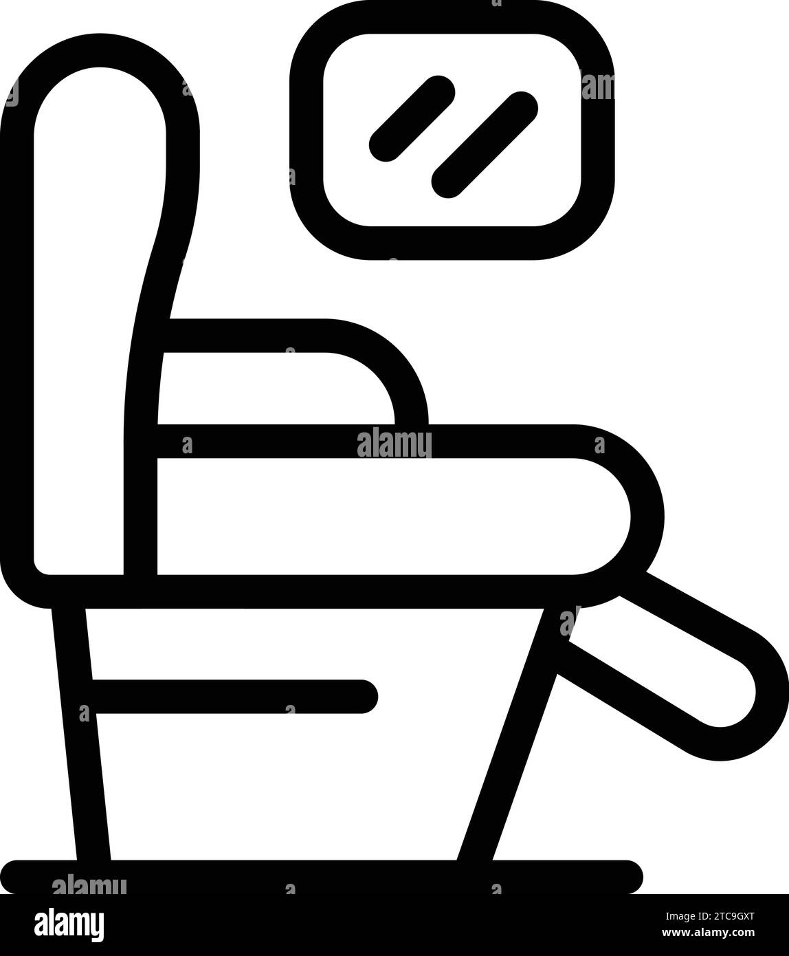 Airplane seat icon outline vector. Passenger plane window seat ...
