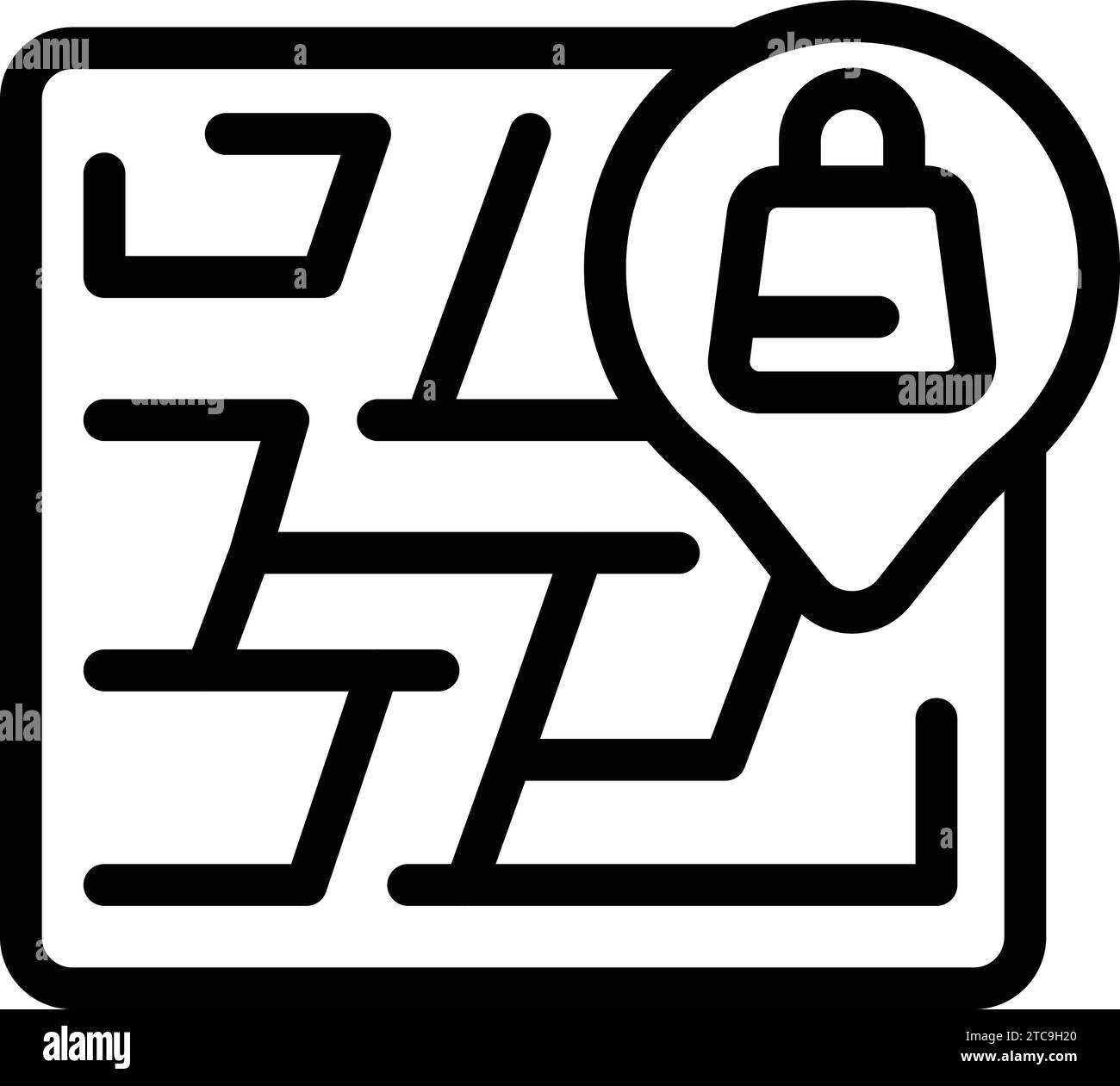 Shopping center icon outline vector. Commercial retail mall. Outlet ...