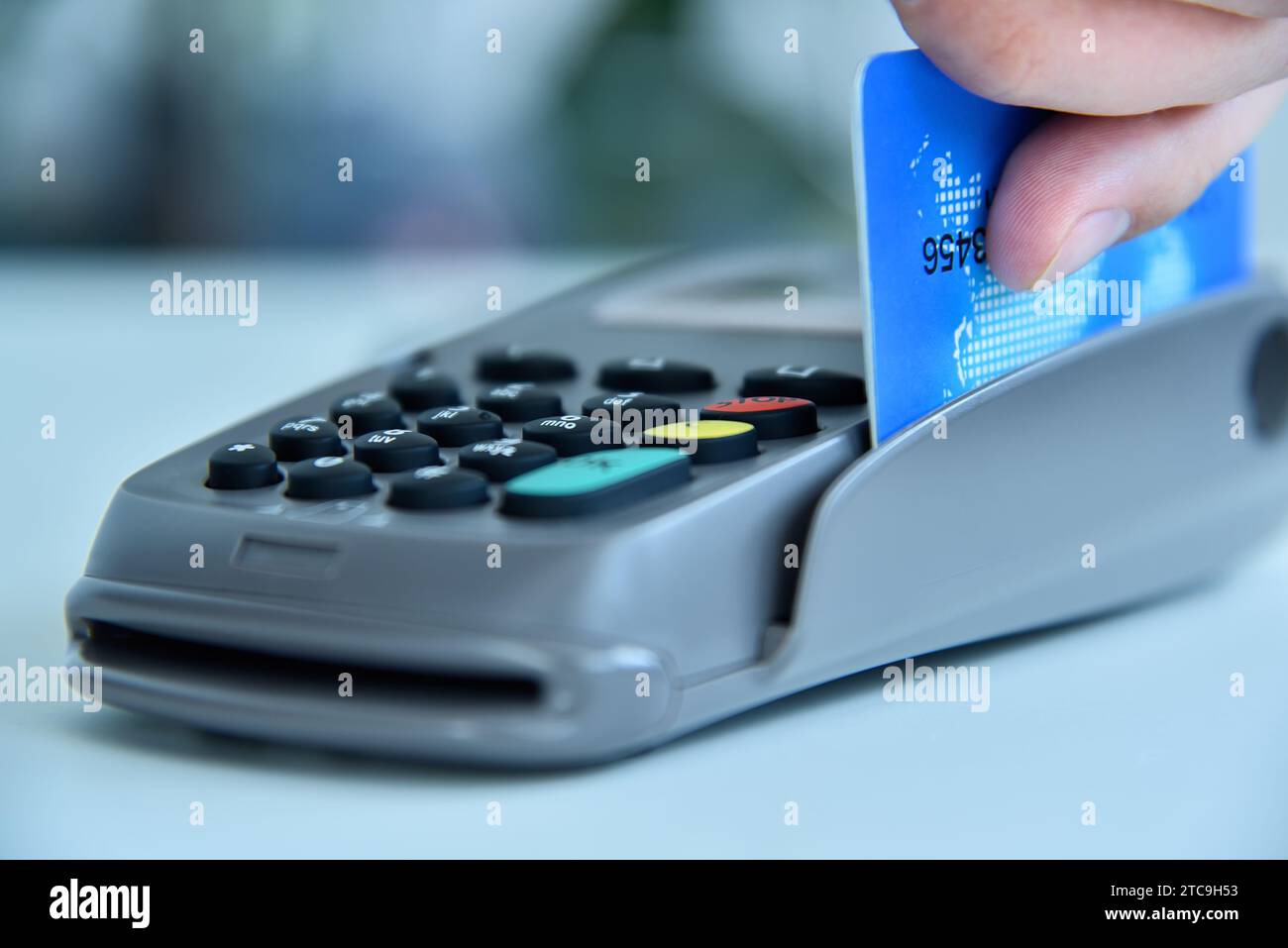 Pay money credit card for spending money with pos terminal. Transaction ...