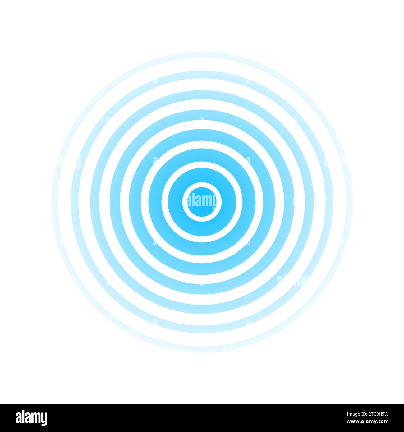 Circle radar wave. Sound ripple icon. Blue effect pulse isolated on ...