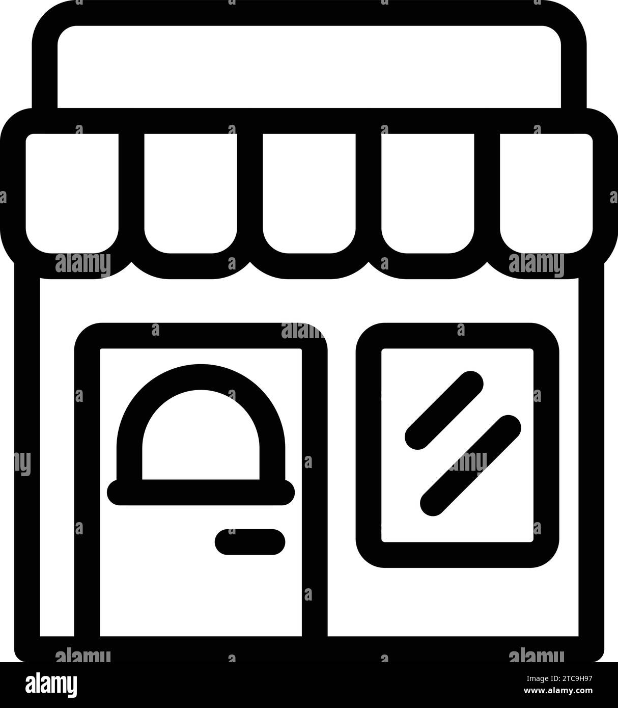 Convenience store icon outline vector. Shopping mall center. Retail ... Convenience store icon outline vector. Shopping mall center. Retail ...