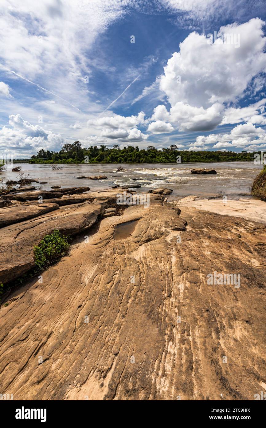 Kaeng Tana National Park, The Mun river(branch of Mekong), bedrock ...