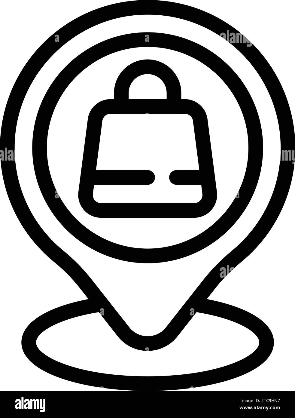 Mega store shopping icon outline vector. Commercial bazaar center ...