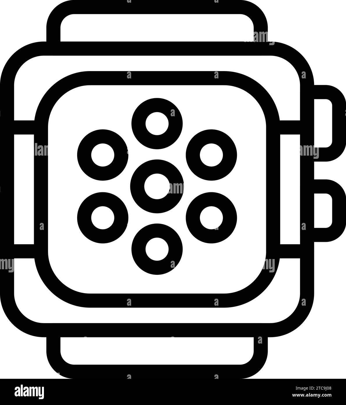 Wrist Pedometer Icon Outline Vector Monitoring Body Activity Track Exercise Calorie Stock