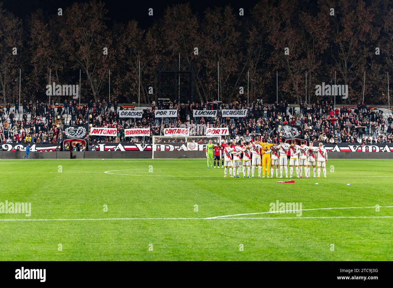 Madrid, Spain. 11th Dec, 2023. Rayo Vallecano fans coreography before ...