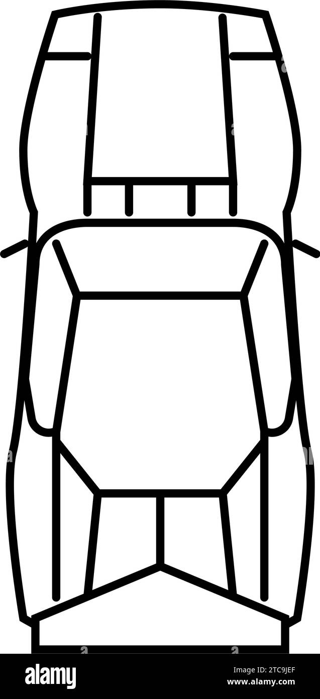 auto car top view line icon vector illustration Stock Vector Image ...