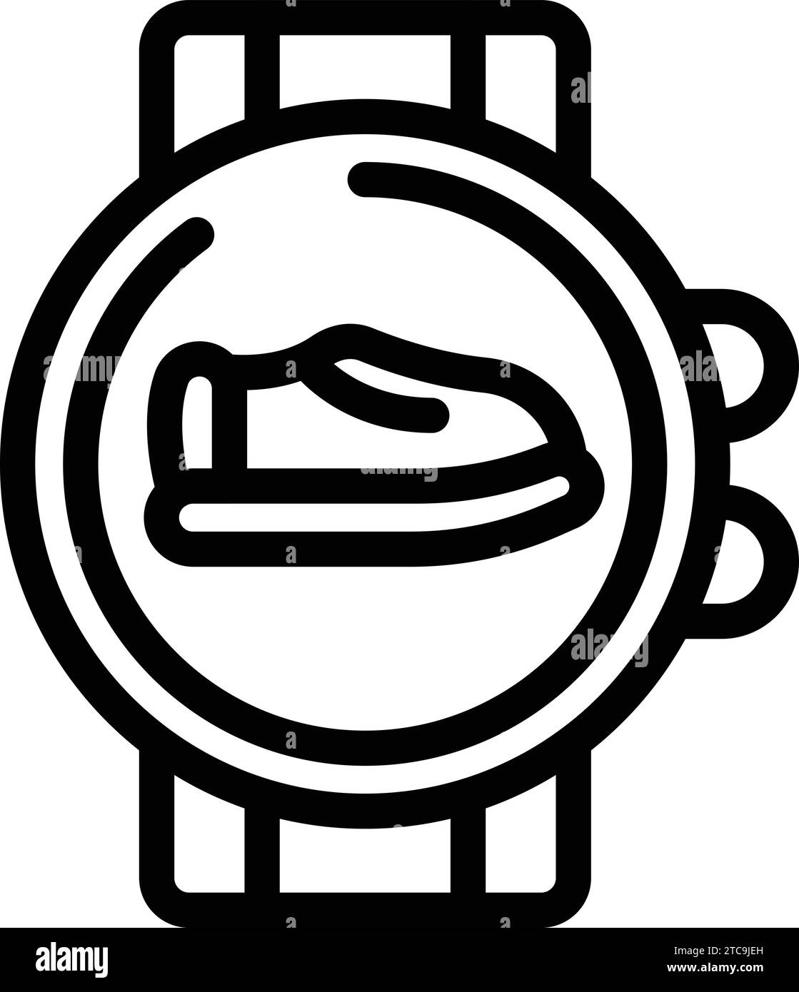 Step counter watch icon outline vector. Jogging activity records. Body ...