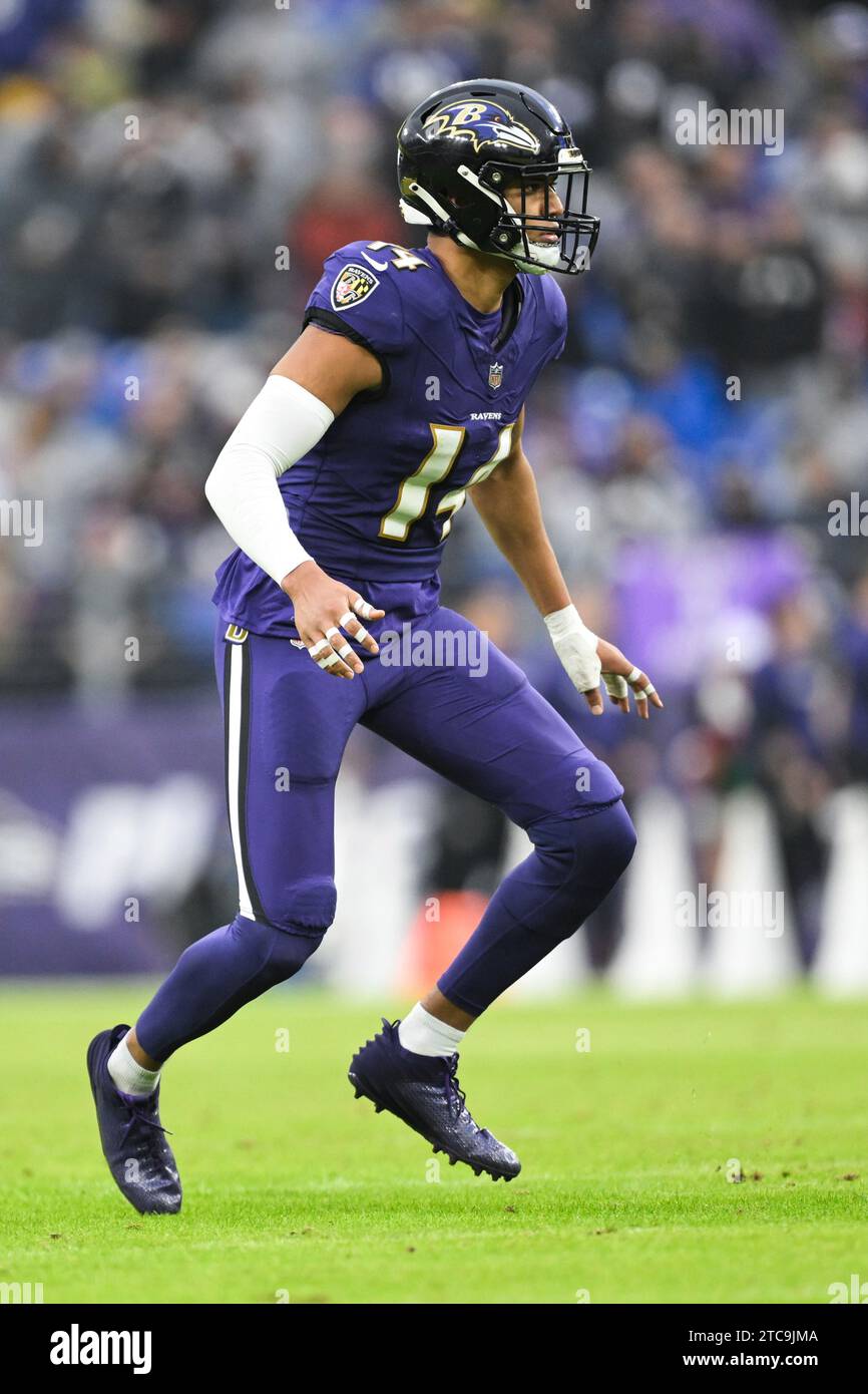 Baltimore Ravens safety Kyle Hamilton (14) in action during the first ...