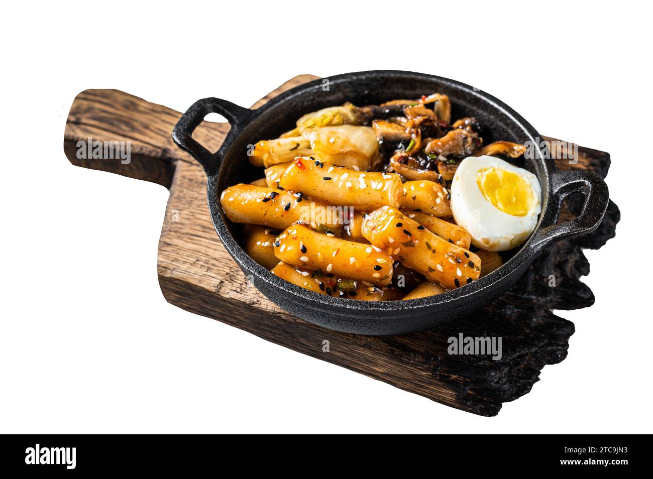 Tteokbokki, Topokki stick rice cake in spicy sauce with egg and ...