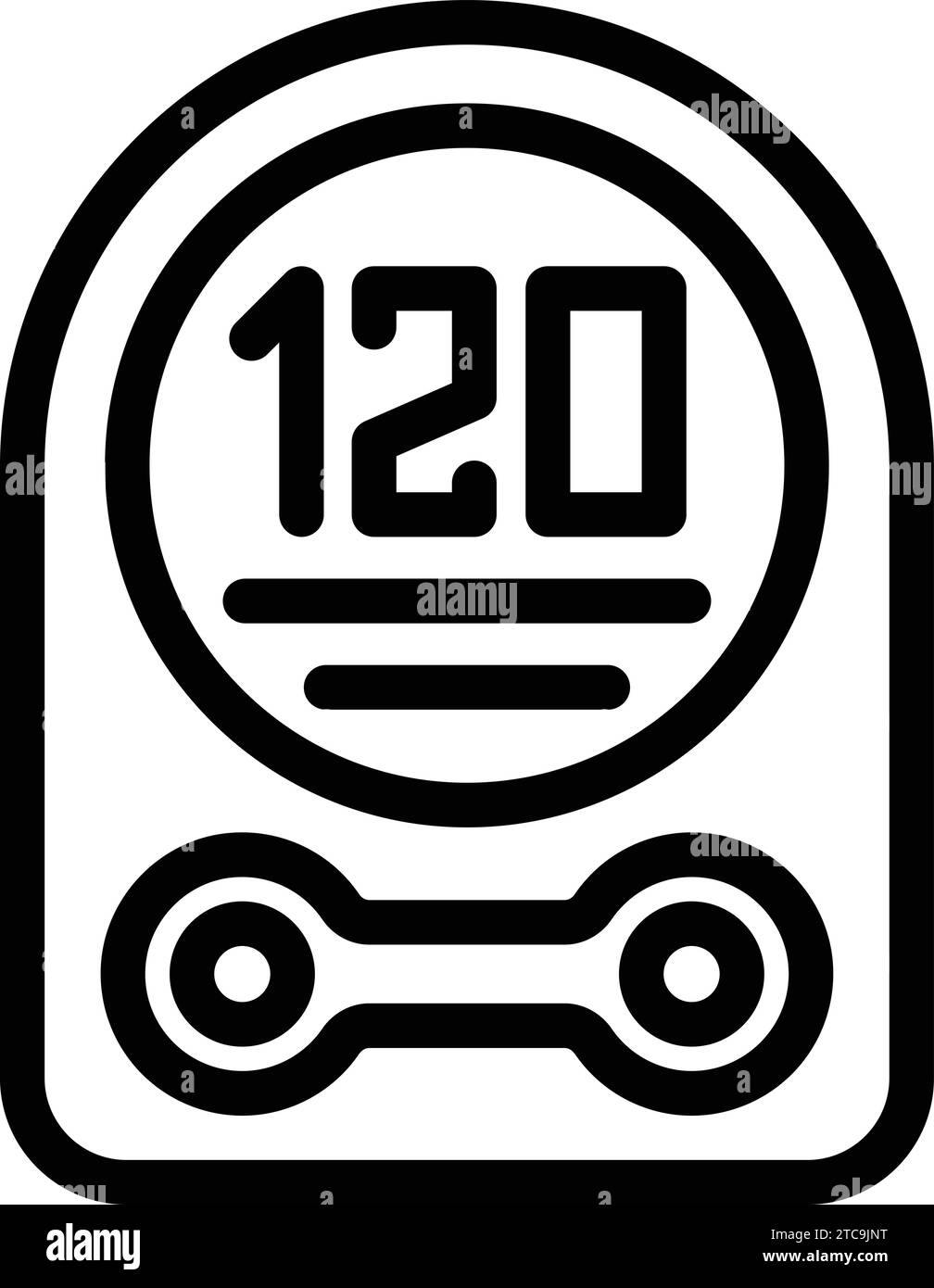 Electronic pedometer device icon outline vector. Portable footstep ...