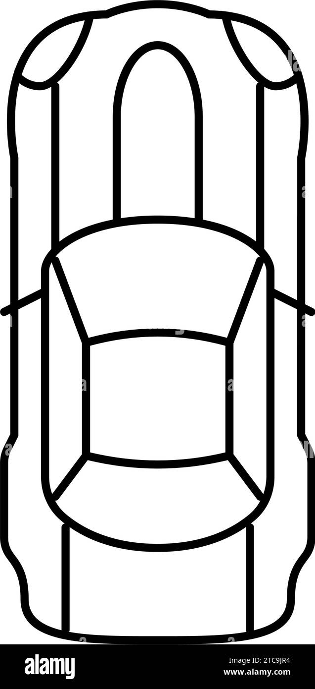 engine car top view line icon vector illustration Stock Vector Image ...