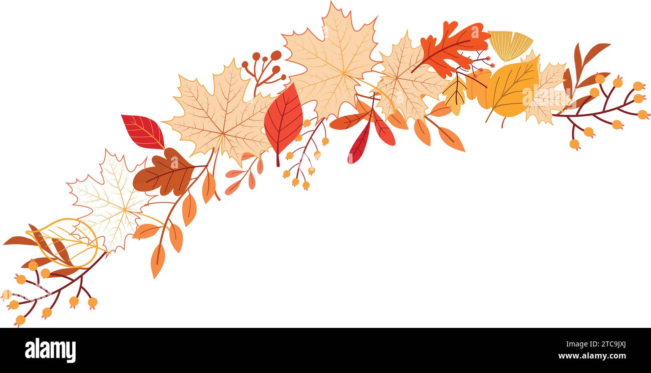 Isolated group of seasonal autumn leaves Vector Stock Vector Image ...
