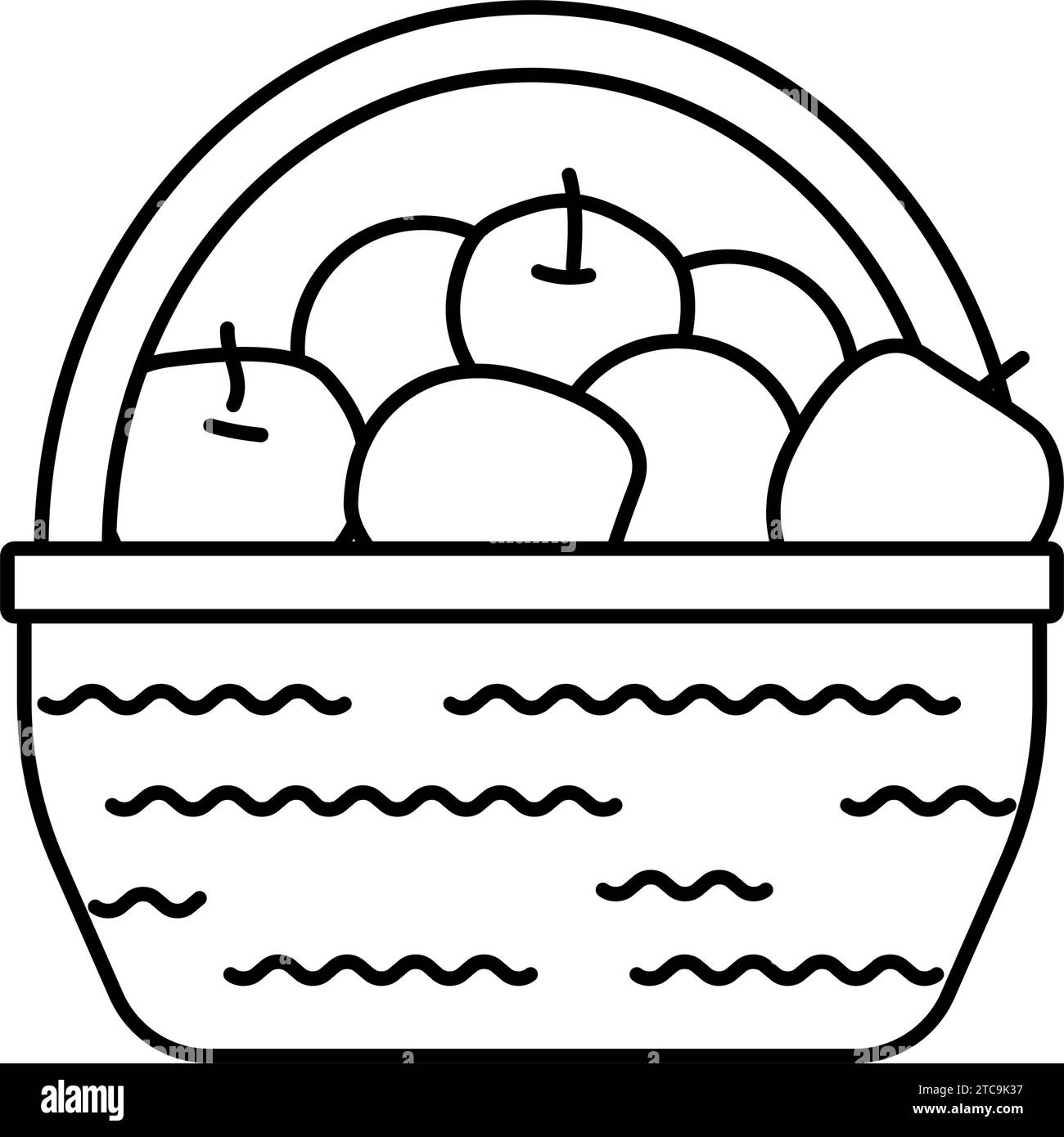 apple picking autumn season line icon vector illustration Stock Vector ...