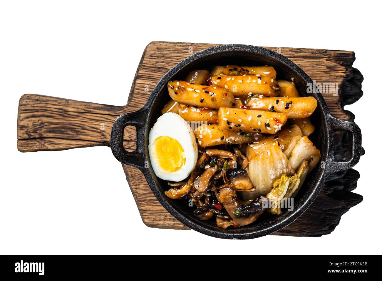 Tteokbokki, Topokki stick rice cake in spicy sauce with egg and ...