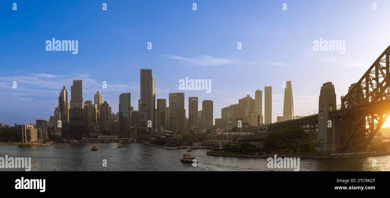 Australia scenic Sydney downtown skyline panorama and financial ...