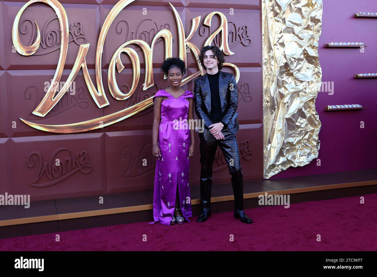 Calah Lane und Timothee Chalamet bei der Premiere des Kinofilms 'Wonka ...