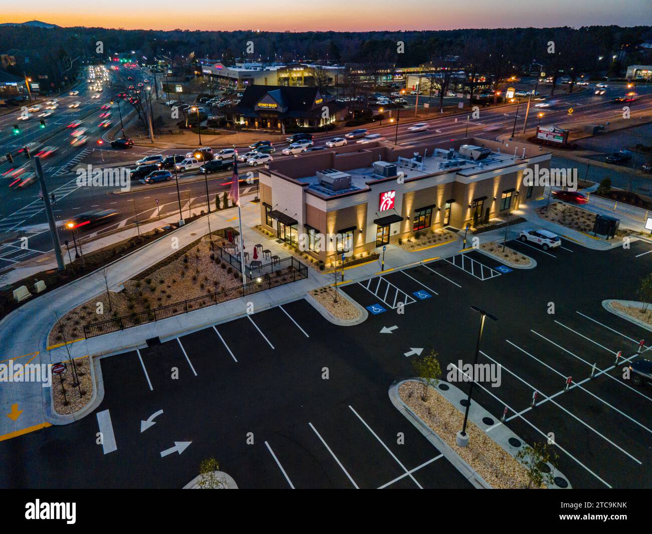 Chick-fil-A Roswell Town Center at dusk Stock Photo - Alamy