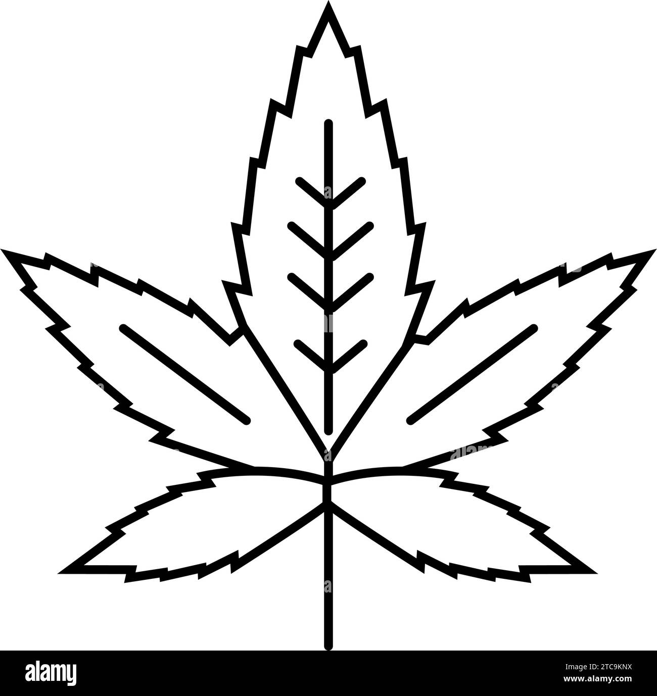 cannabis plant leaf hemp line icon vector illustration Stock Vector ...