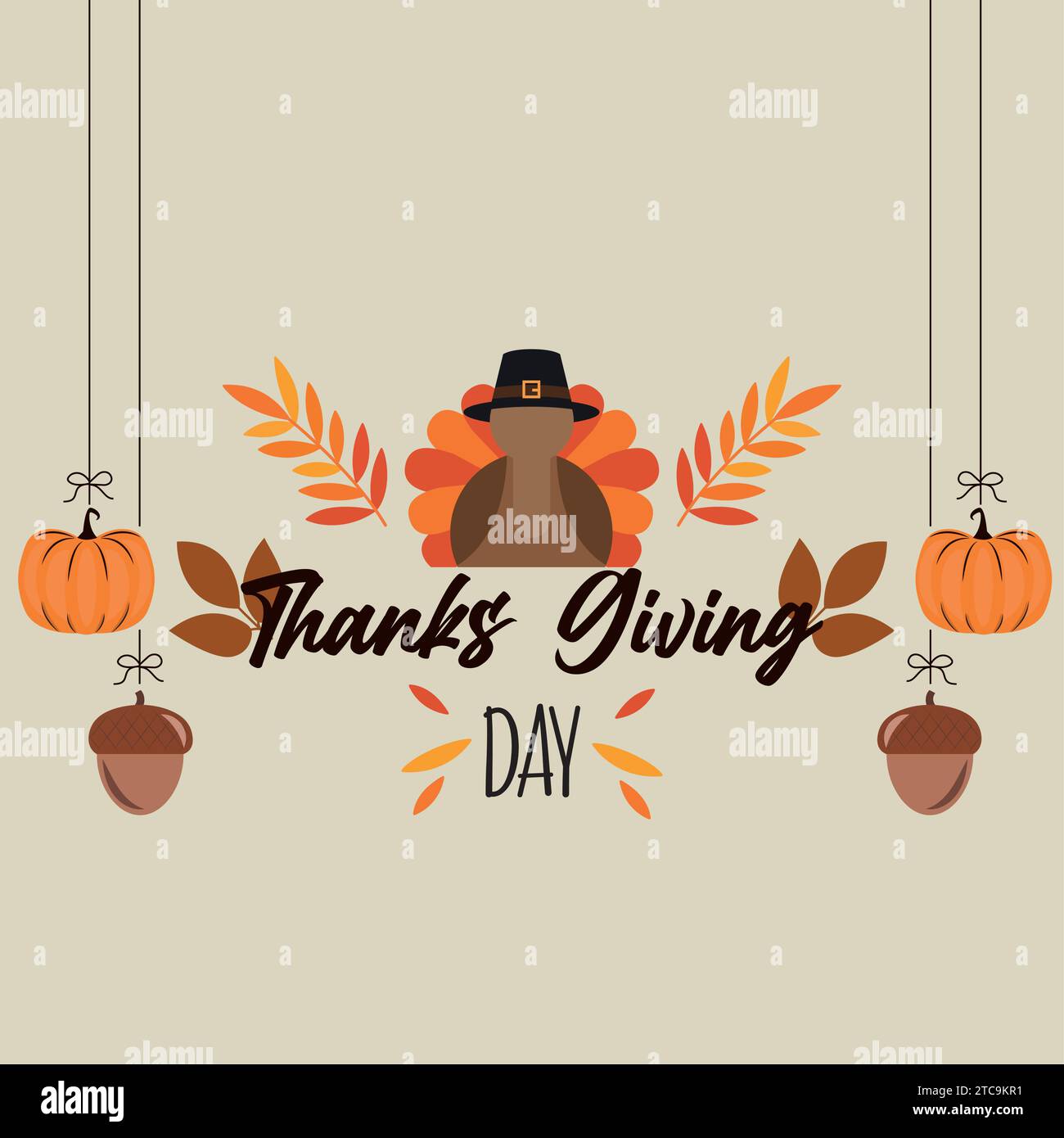 Colored thanksgiving day lettering with turkey avatar Vector Stock ...