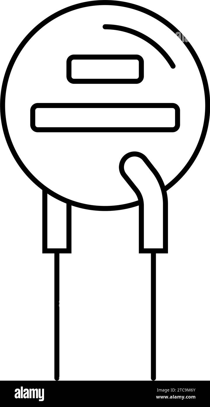 thermistor electronic component line icon vector illustration Stock ...