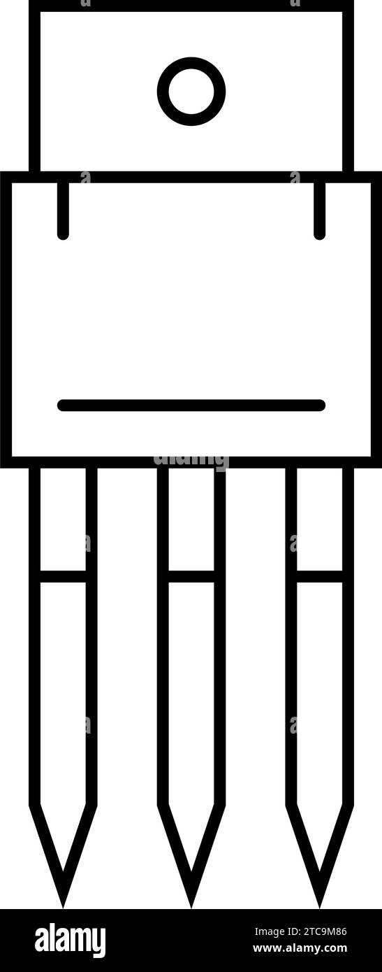 transistor electronic component line icon vector illustration Stock ...