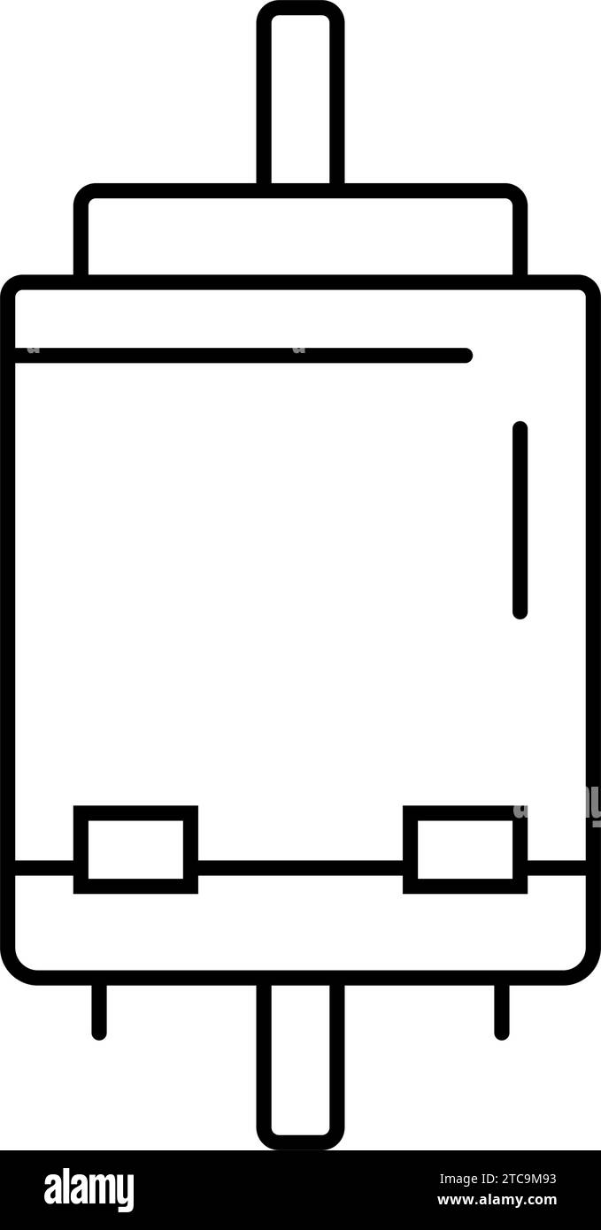 dc motor electronic component line icon vector illustration Stock ...