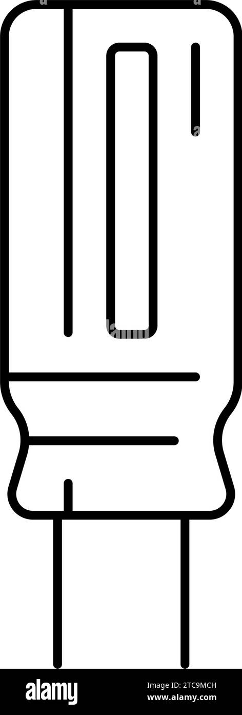 electrolytic capacitor electronic component line icon vector ...