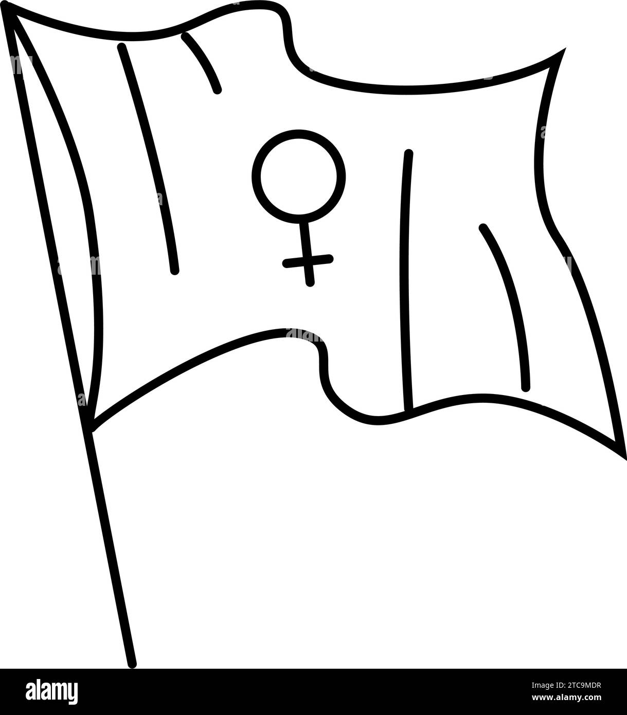 feminist flag feminism woman line icon vector illustration Stock Vector ...