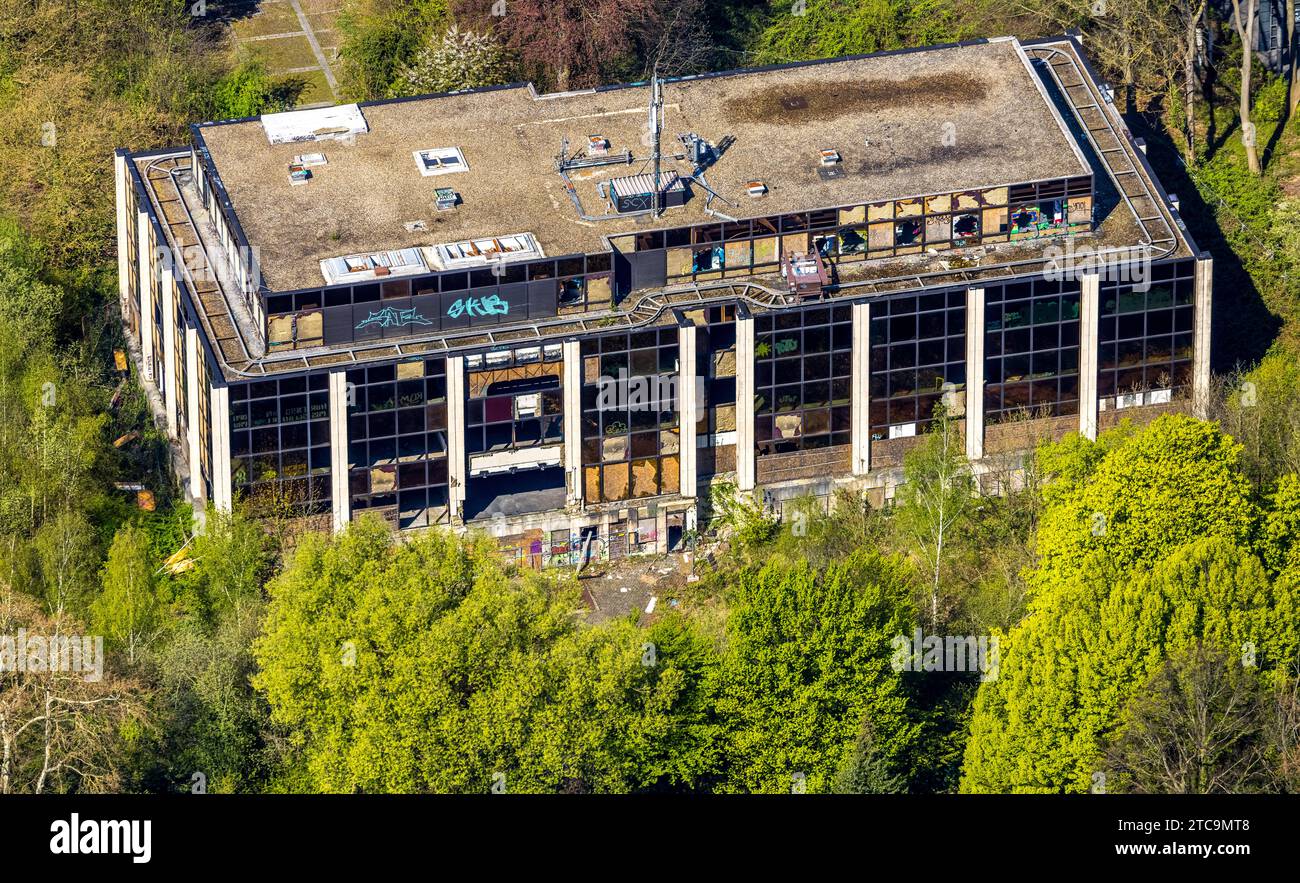 Aerial view, planned demolition, old office building Siemens-Nixdorf ...