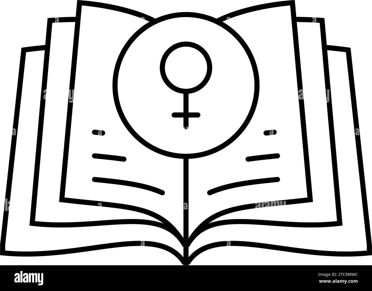 feminist literature feminism woman line icon vector illustration Stock ...