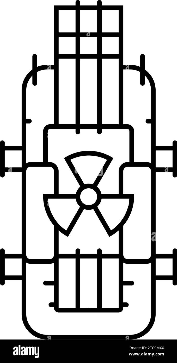 small modular nuclear reactor future technology line icon vector ...