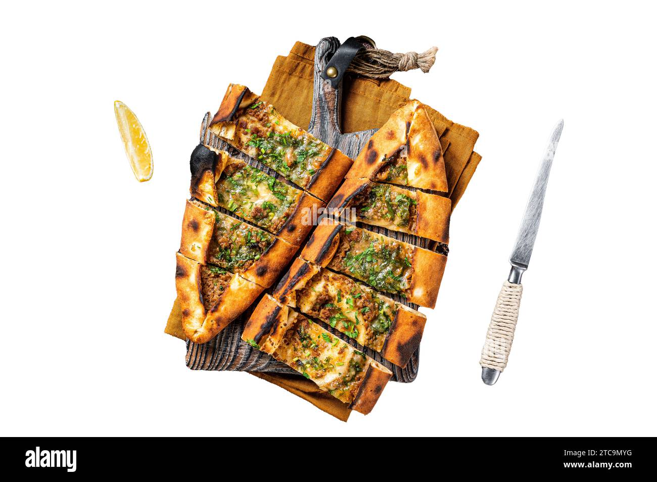 Traditional Turkish baked pide, Middle Eastern snack. Turkish pizza ...