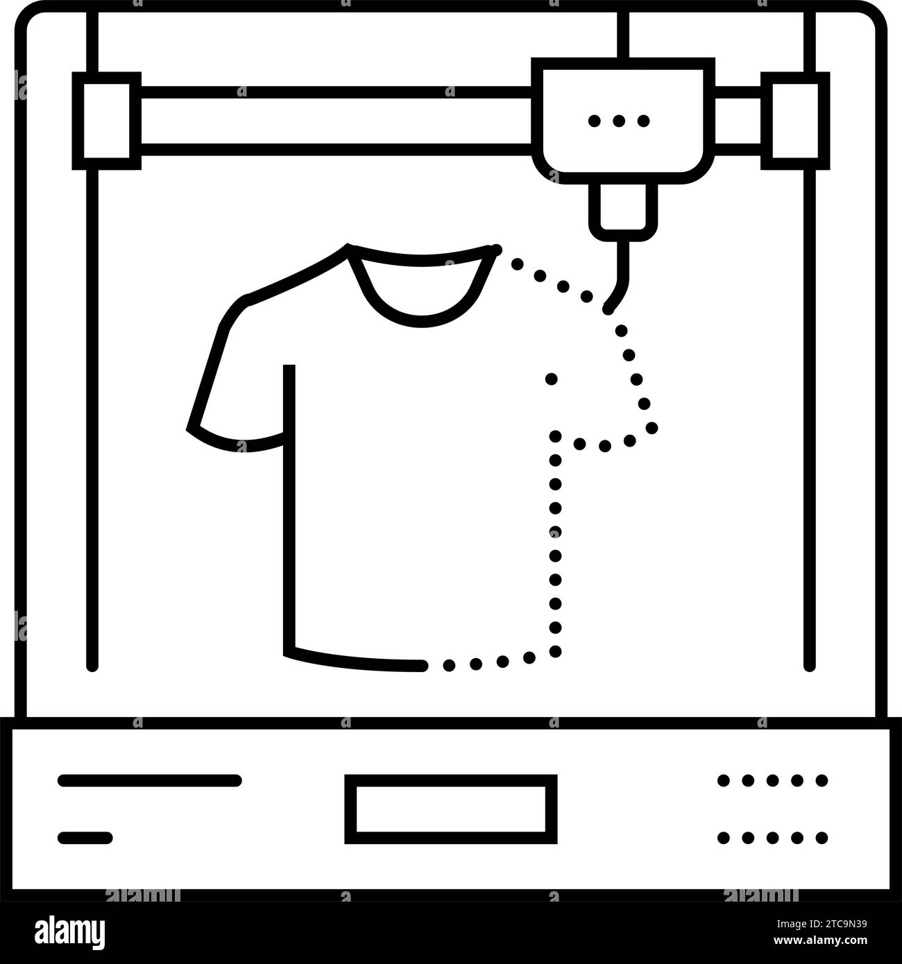 3d printed clothes future technology line icon vector illustration ...
