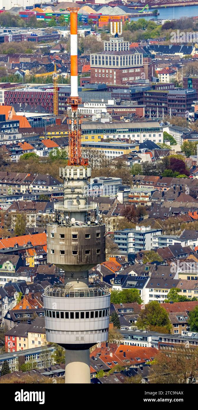 Aerial view, City, Spire of the Florianturm with view to the Dortmunder ...