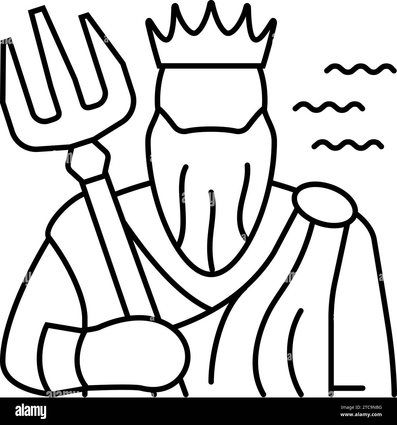 poseidon greek god mythology line icon vector illustration Stock Vector ...