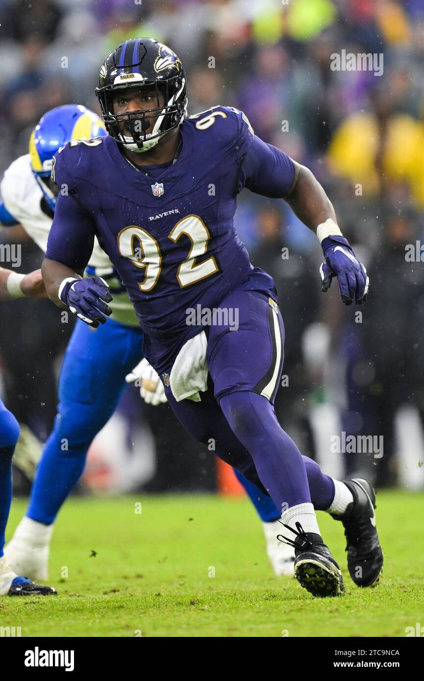 Baltimore Ravens defensive tackle Justin Madubuike (92) in action ...