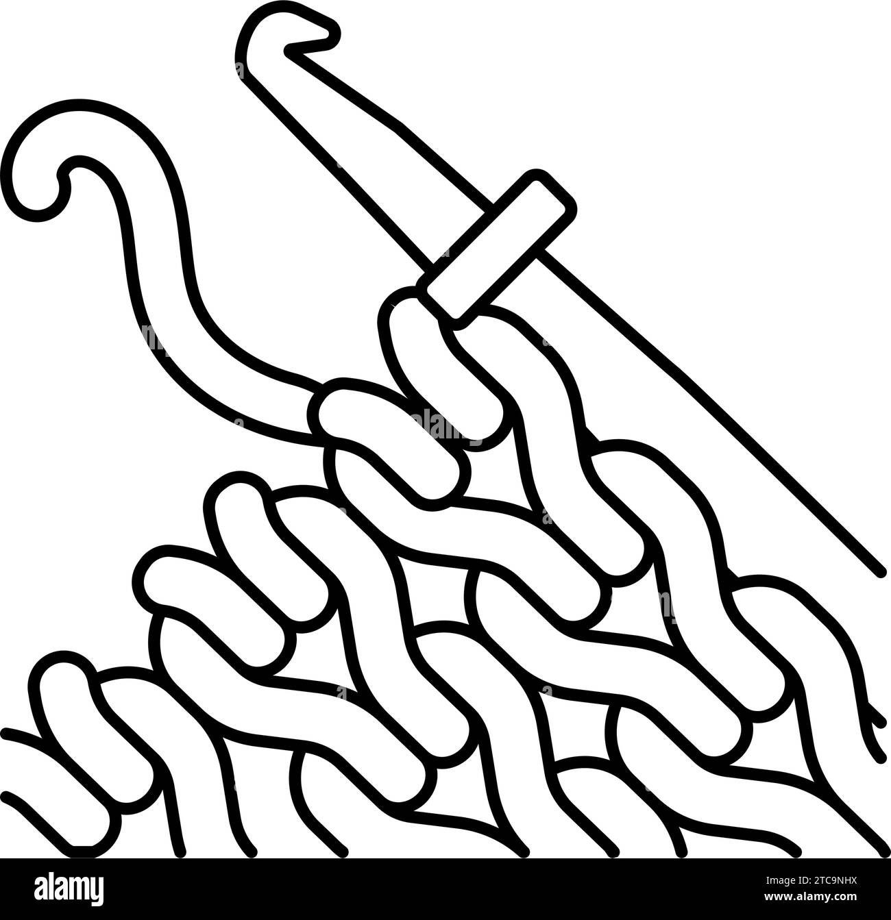 crochet knitting wool line icon vector illustration Stock Vector Image ...