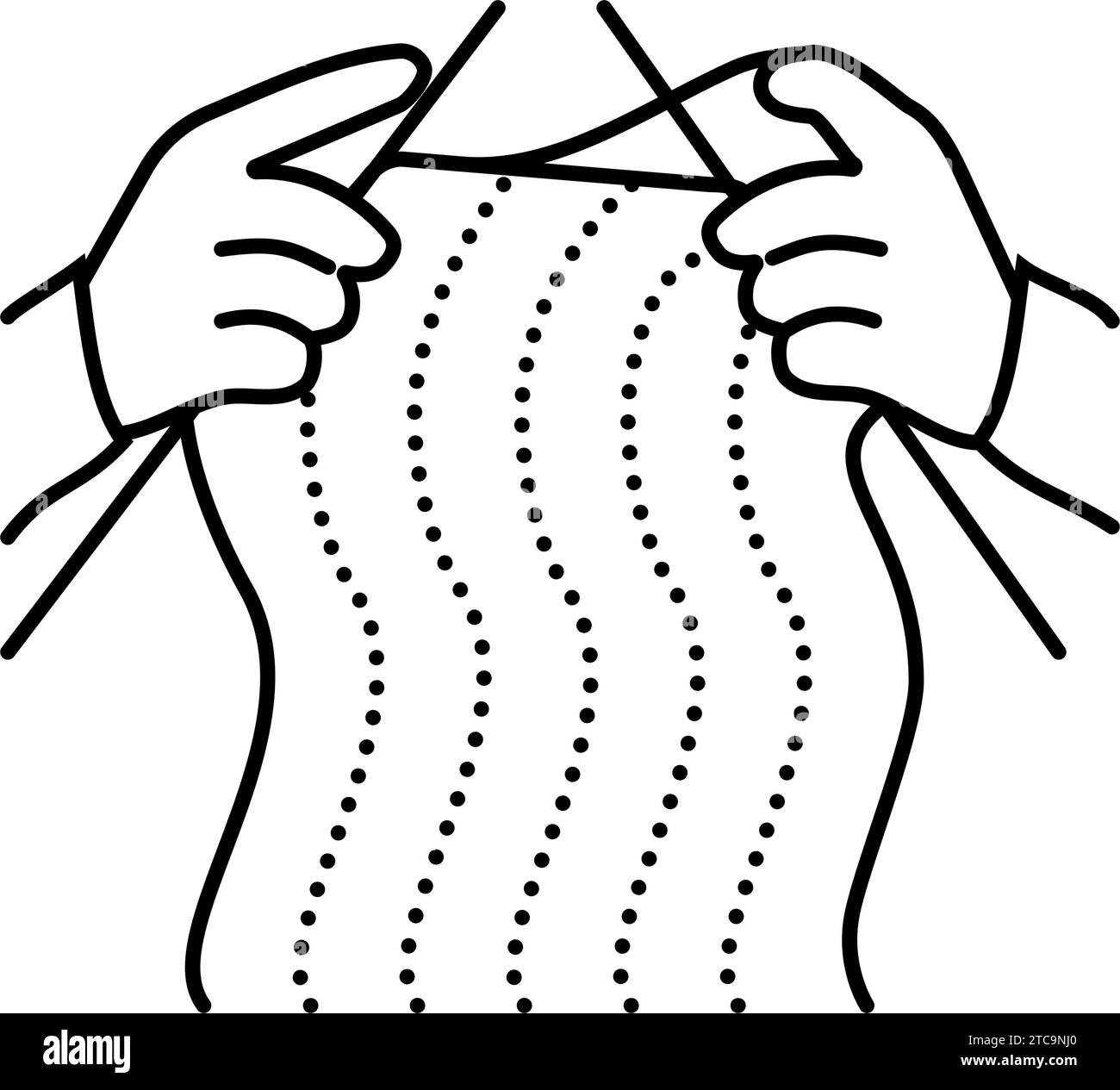 knitting hands knitting wool line icon vector illustration Stock Vector ...