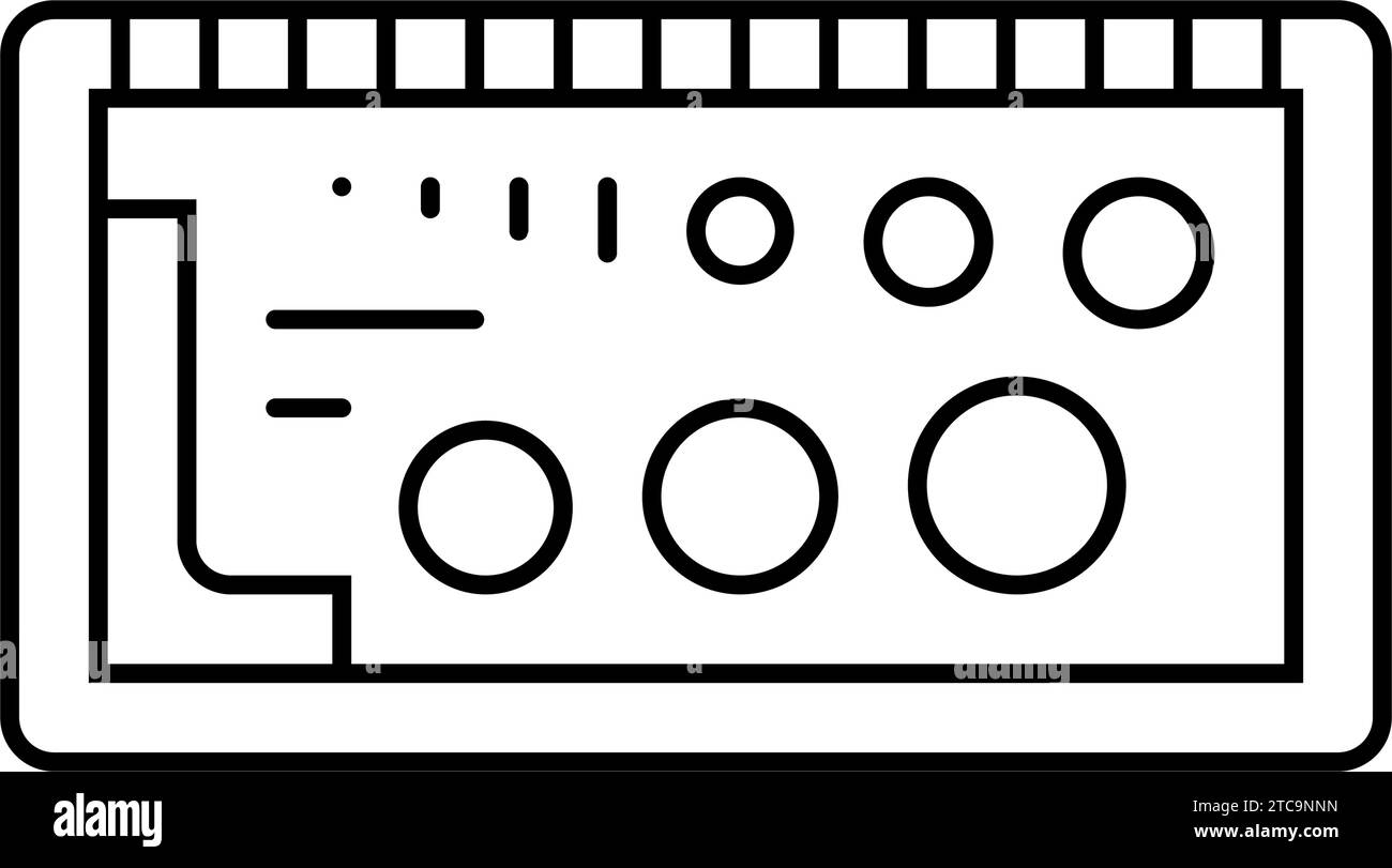 knitting gauge knitting wool line icon vector illustration Stock Vector ...