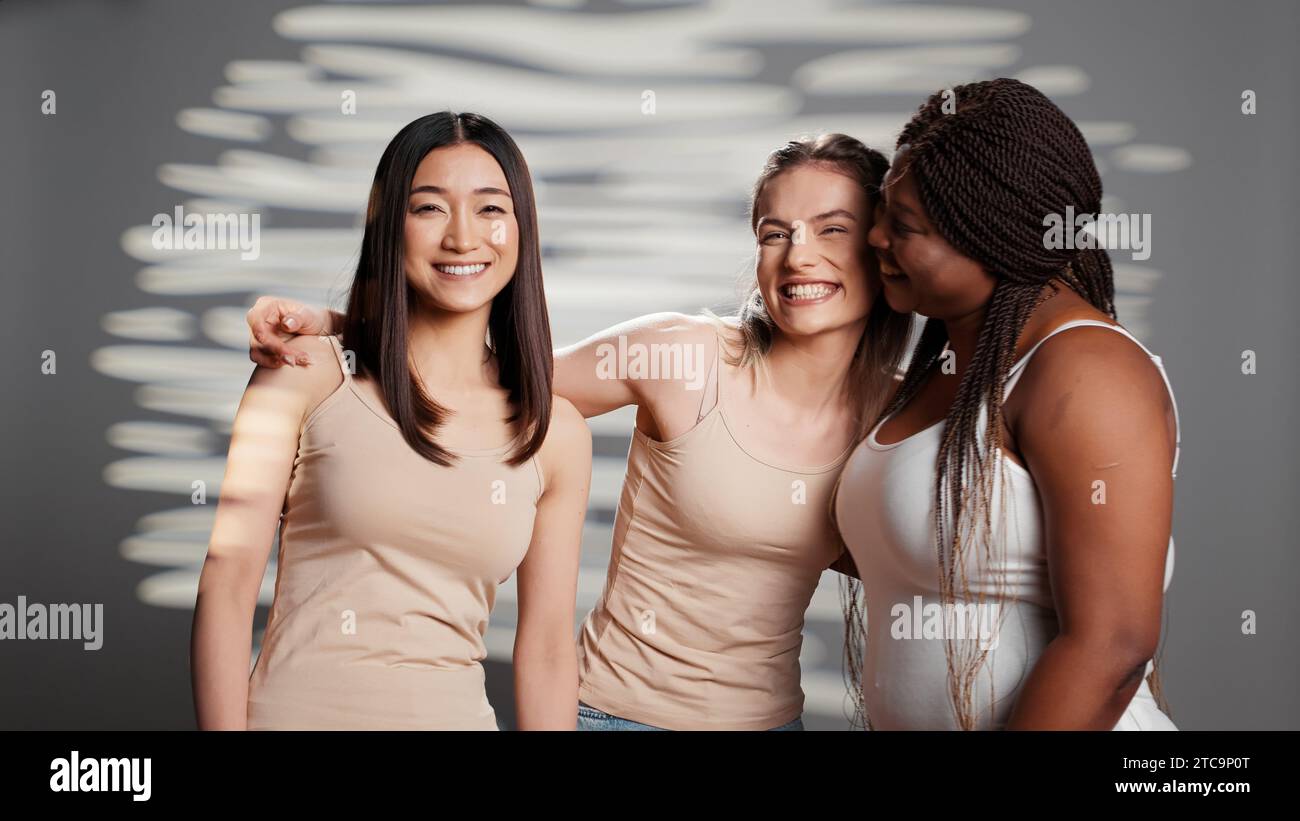 Interracial group of models promoting body positivity and feeling ...