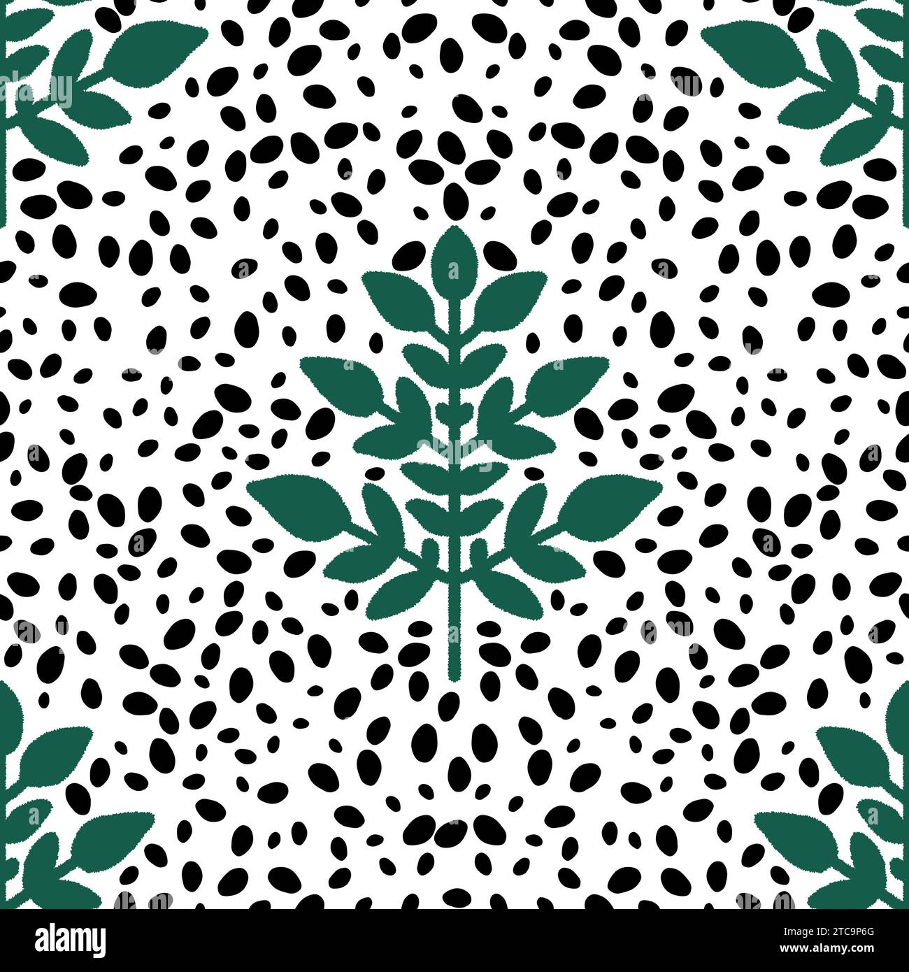 Flora abstract branches seamless dill leaves pattern for kitchen ...
