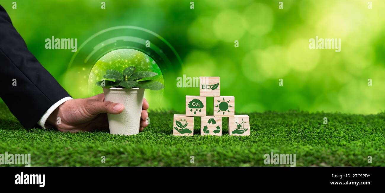 Corporate commitment to ESG or CSR to reduce carbon emission and ...
