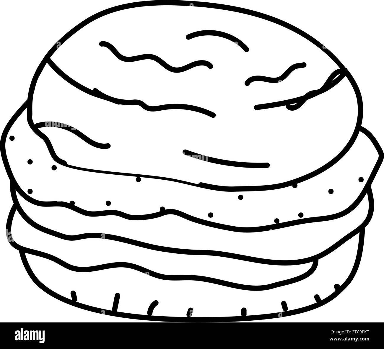 ham bun food meal line icon vector illustration Stock Vector Image ...